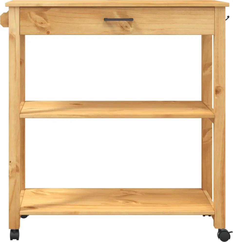 vidaXL Kuchyňský vozík MONZA 84 x 40 x 90 cm masivní borové dřevo [376103] Barva: Hnědá