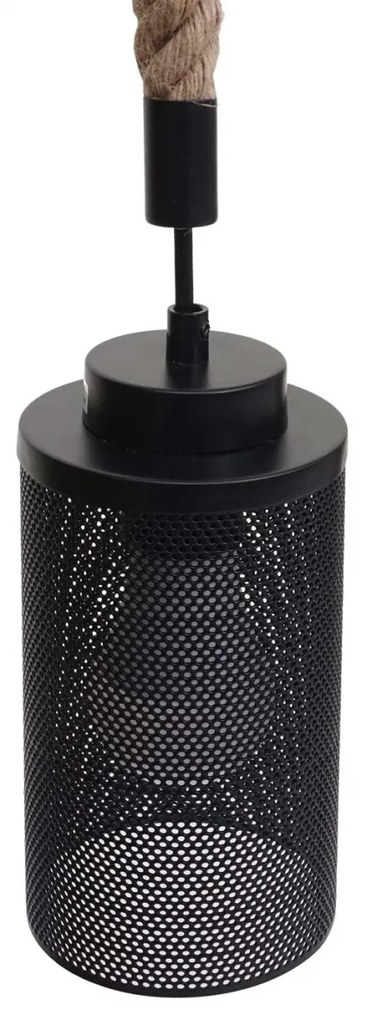 Závěsné svítidlo H82 industrial, tube 3 74205 - kov / bambus - Černá