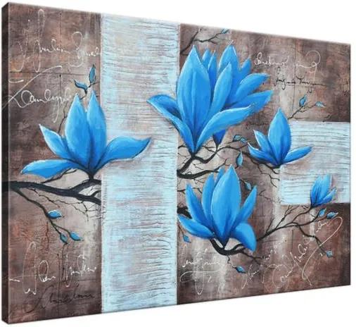Ručně malovaný obraz Nádherná modrá magnolie 100x70cm RM3437A_1Z