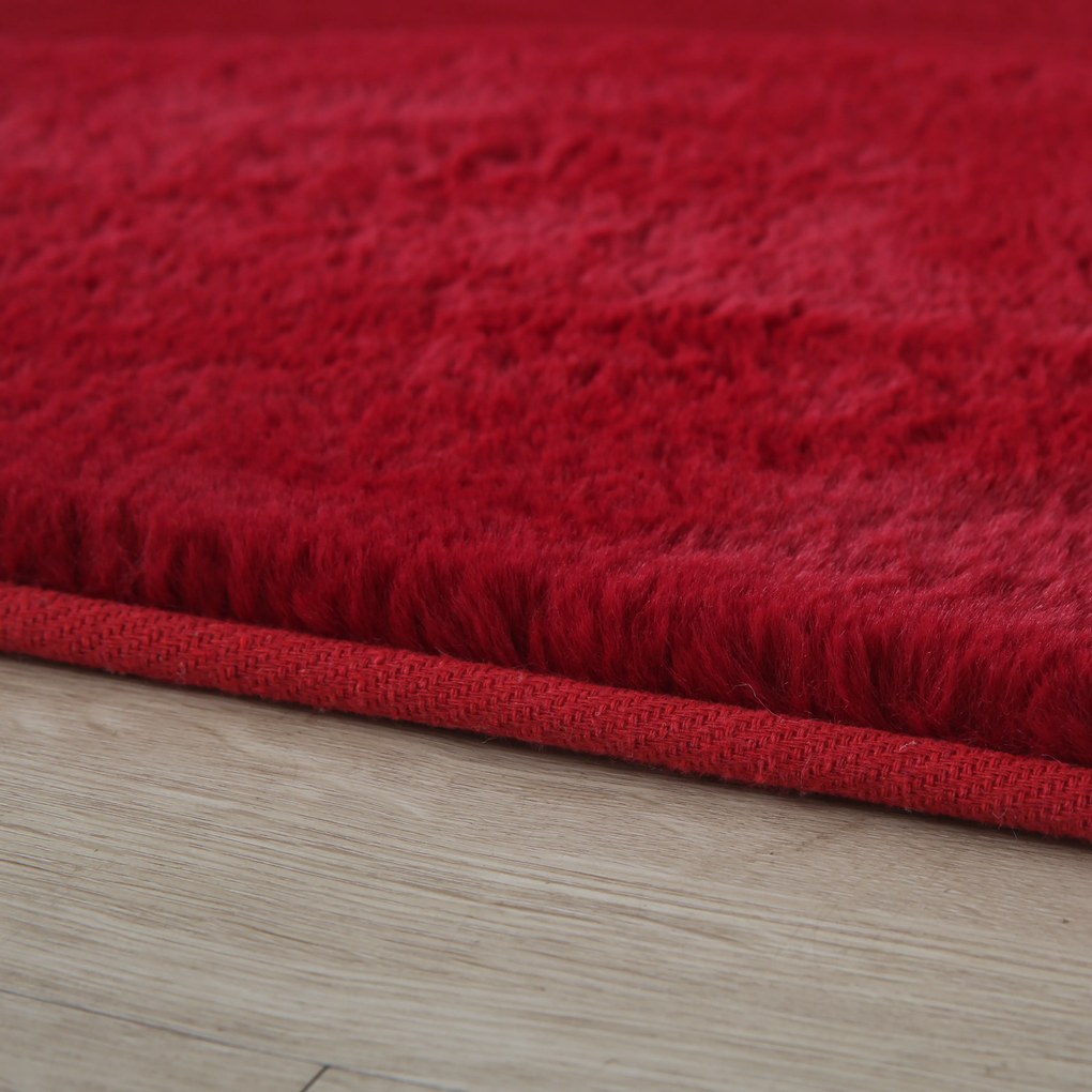 Ayyildiz, Kusový koberec Pouffy 5100 Red kruh, 120x120 (průměr) kruh, červená, obývací pokoj