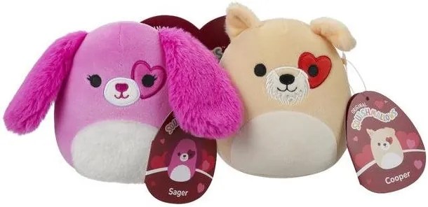 Squishmallows 1+1 růžový a světlý pes sager a cooper