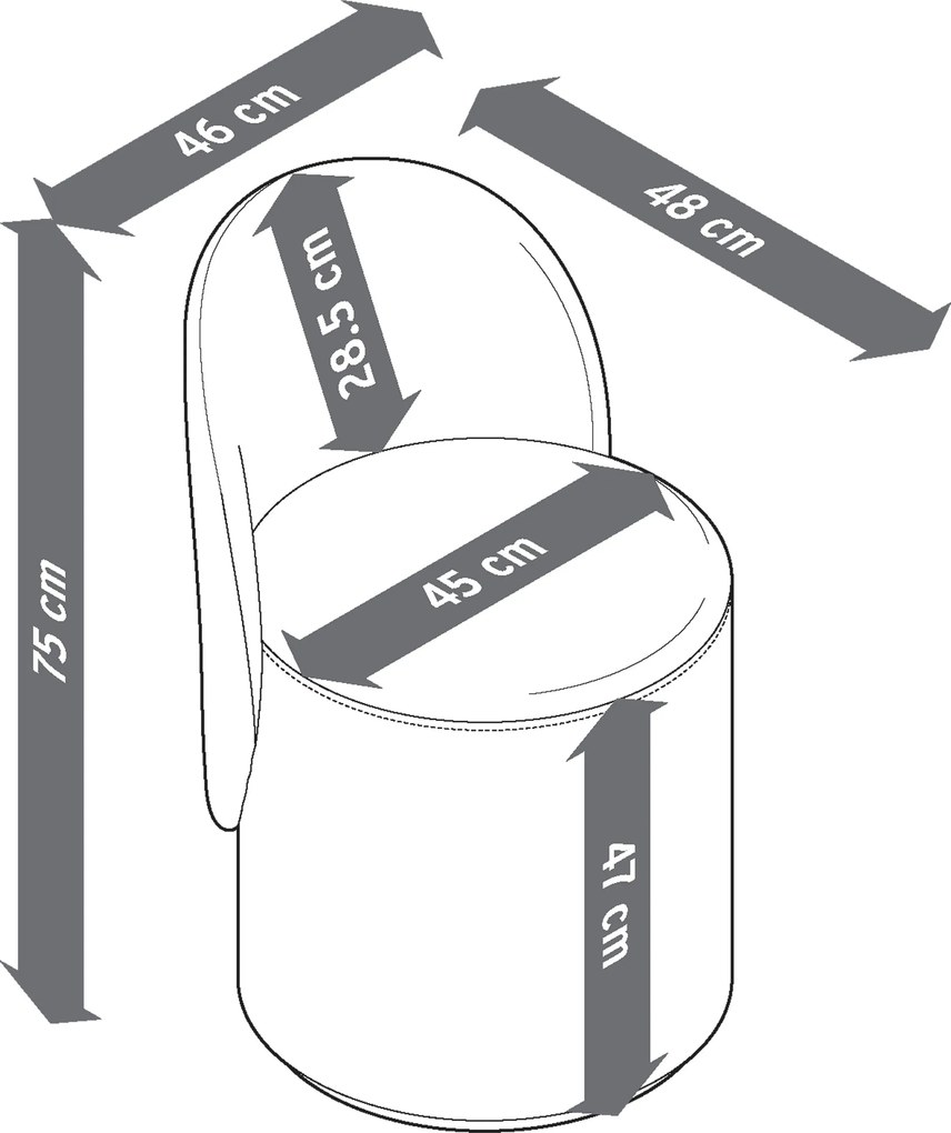 Tchibo - Otočná stolička s opěradlem - barva: béžová