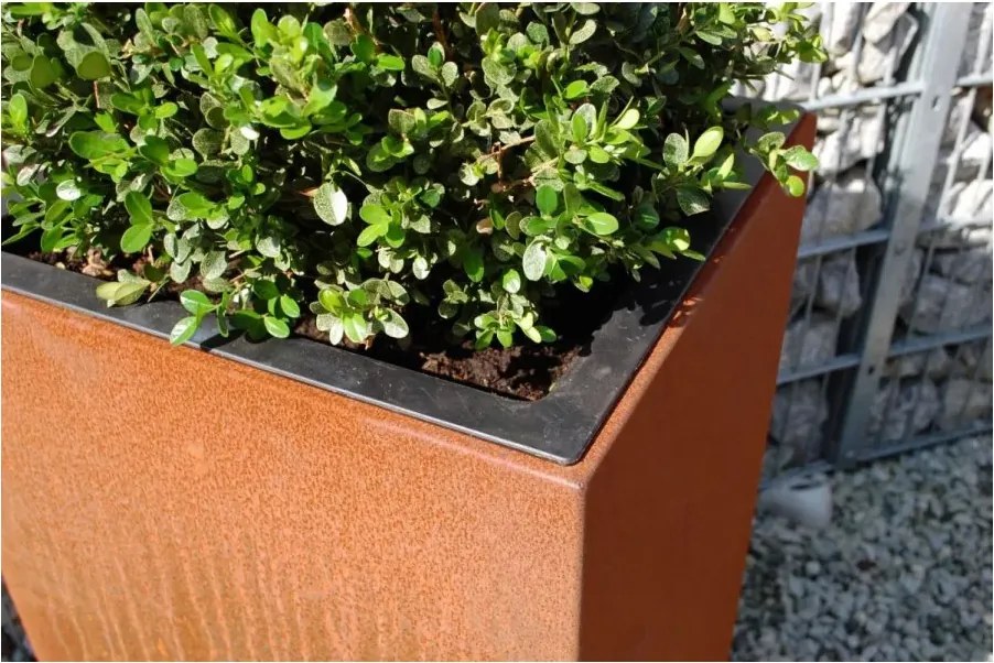 Květináč BLOCK, corten, výška 80 cm, hnědý, outlet