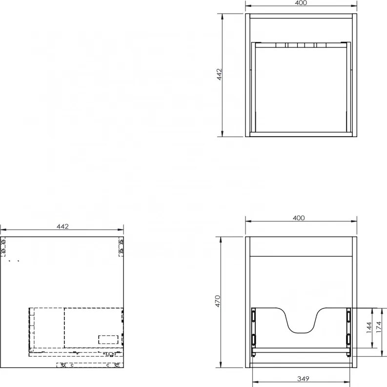 Mexen Box-A, závěsná skříňka 40 cm, 1 zásuvka, šedá matná, 91AX0-0400-470-1-62