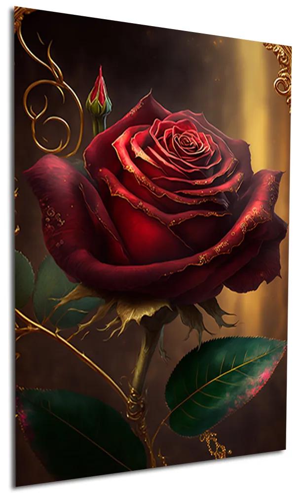 Obraz růže zlatý plamínek Rozměr: 40 x 60 cm
