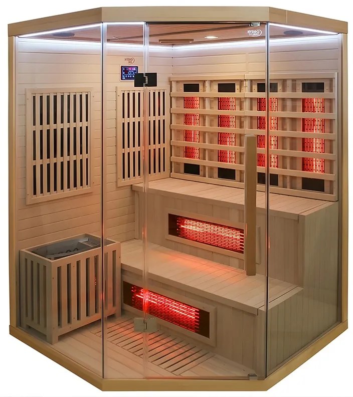 BPS-koupelny Kombinovaná sauna 2v1 HYD-7524 - Infrasauna + finská sauna 150x150, 4-5 osob