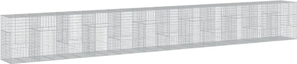 Gabionový koš s víkem 1 200 x 100 x 150 cm pozinkované železo 3295224