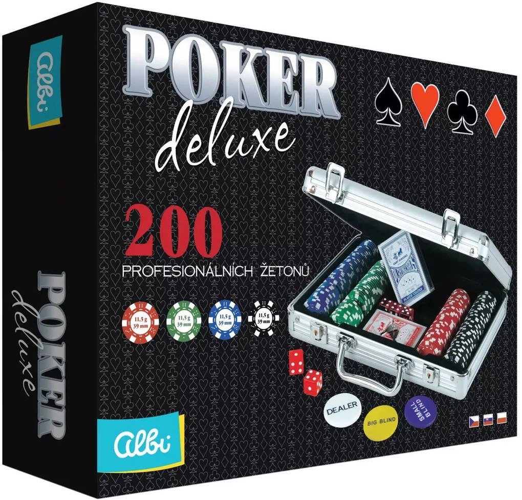 ALBI HRA Poker Deluxe 200 žetonů SPOLEČENSKÉ HRY alp50