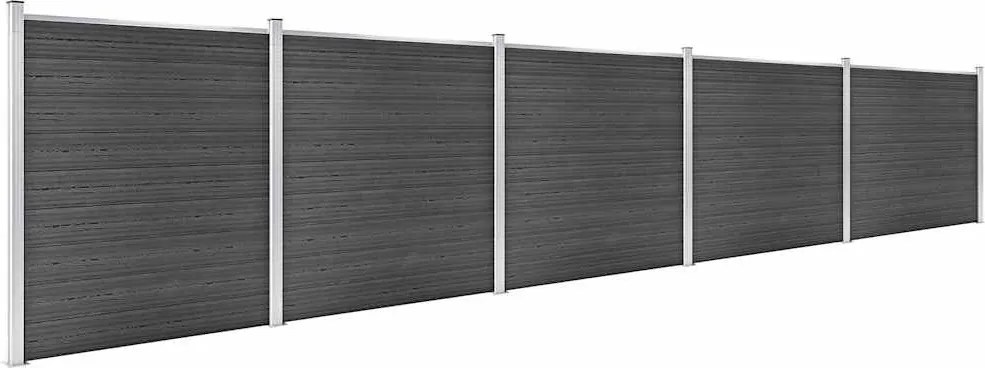 Set plotového dílce WPC 872 x 186 cm černý 3070432