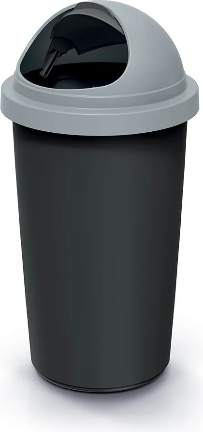 Odpadkový koš COMPACTO ROLL 30 L černý/světle šedý