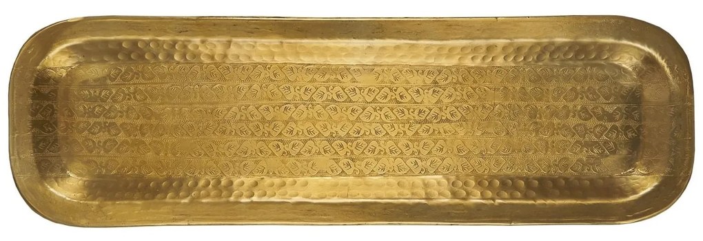 IB LAURSEN Kovový tác Oblong Leaf Antique Gold, zlatá barva, kov