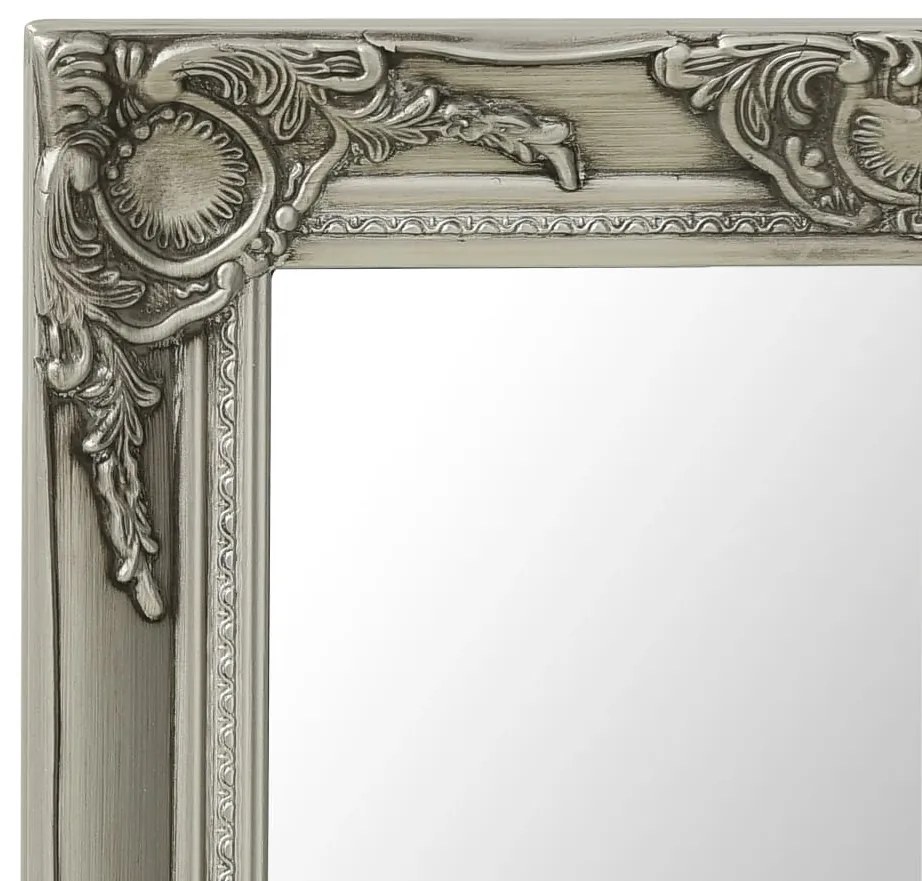 Nástěnné zrcadlo barokní styl 50 x 40 cm stříbrné - Default Title