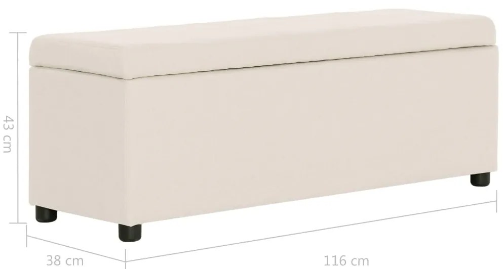 vidaXL Marketos Lavice s úložným prostorem 116 cm krémová polyester