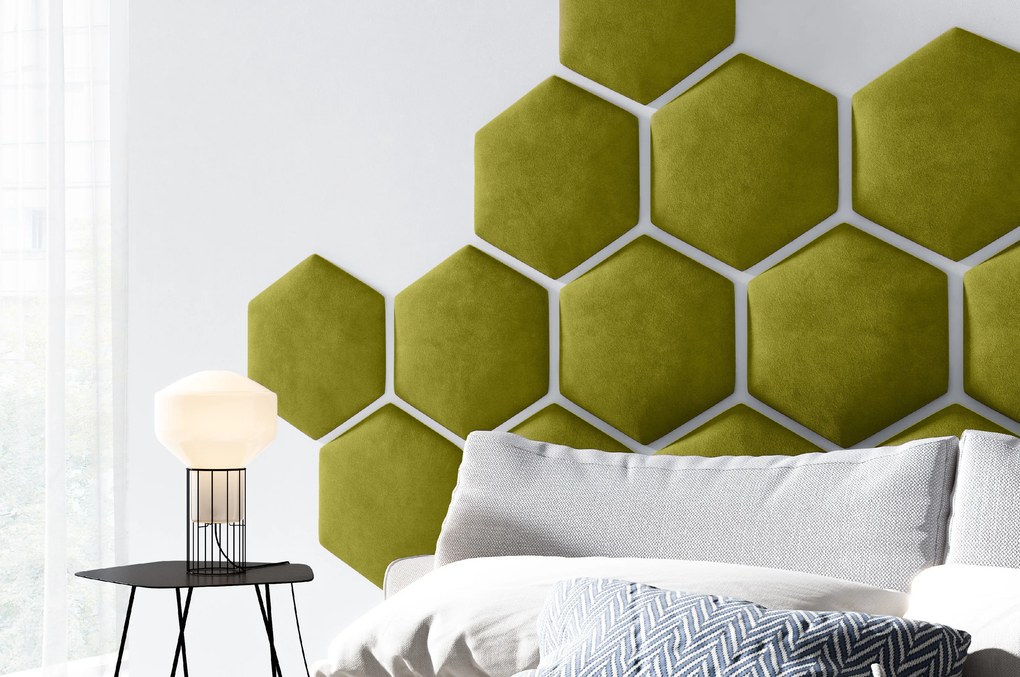 Eka Čalouněný panel Hexagon Trinity 40,5 cm x 35,3 cm - Olivová 2312