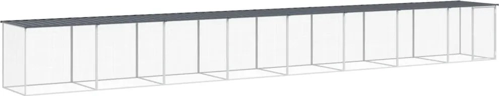 Klec pro kuřata se střechou antracitová 803 x 98 x 90 cm ocel 3189052