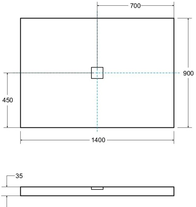 Besco Nox Black obdélníková sprchová vanička, litý mramor Rozměr vaničky: 100x90cm