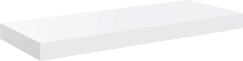 Plovoucí nástěnné police 2 ks lesklé bílé 60x23,5x3,8 cm MDF 323749