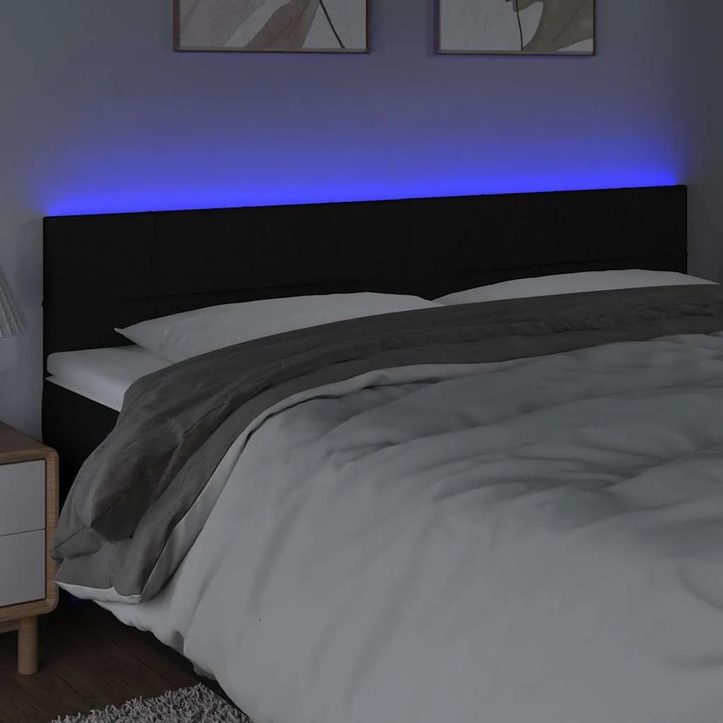 Čelo postele s LED černé 160x5x78/88 cm textil 3121620