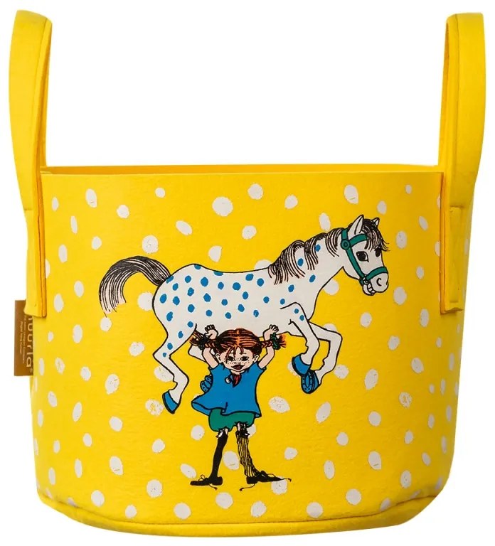 Úložný koš Pippi and the horse 17l, žlutý