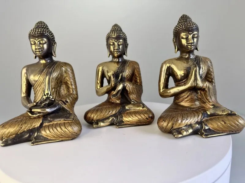 Set 3 Buddhů z kovu