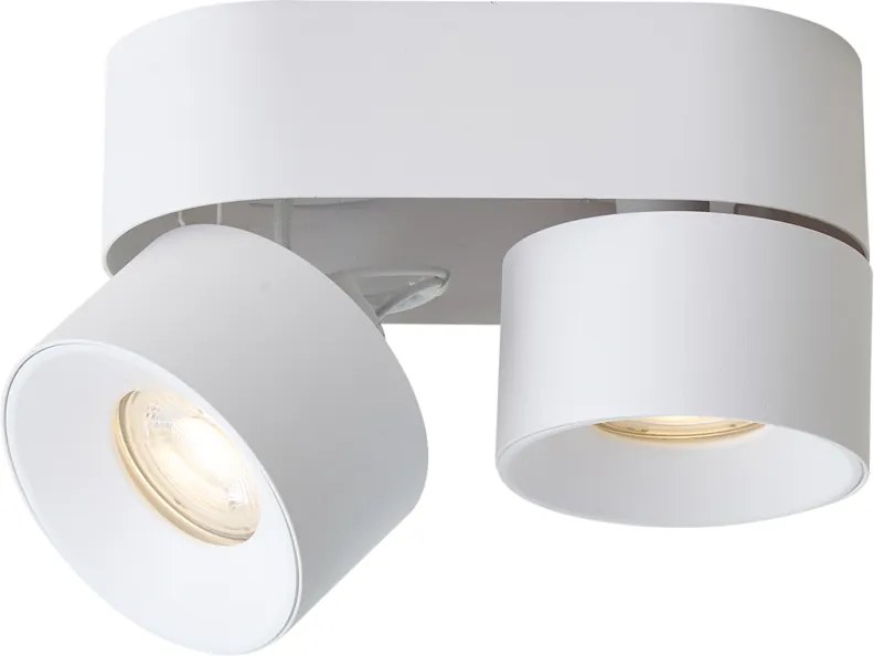 Moderní přisazené bodové svítidlo bílé GU10 50mm se 2 naklápěcími světly - Echo