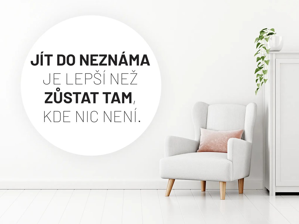 Jít do neznáma samolepka na zeď šíře 45 cm