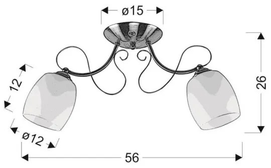 Přisazený lustr AMBA 2xE27/40W/230V