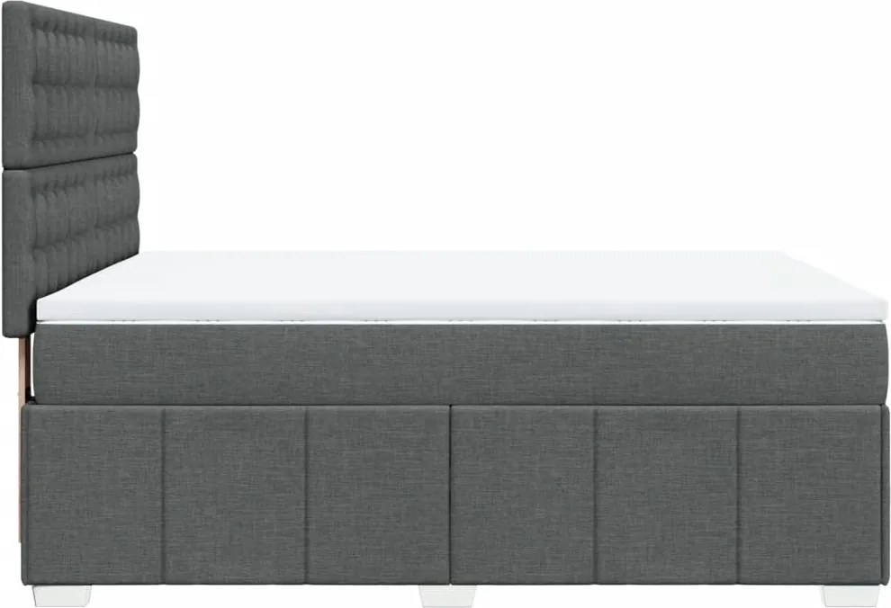 Box spring postel s matrací tmavě šedý 140 x 190 cm textil 3293978