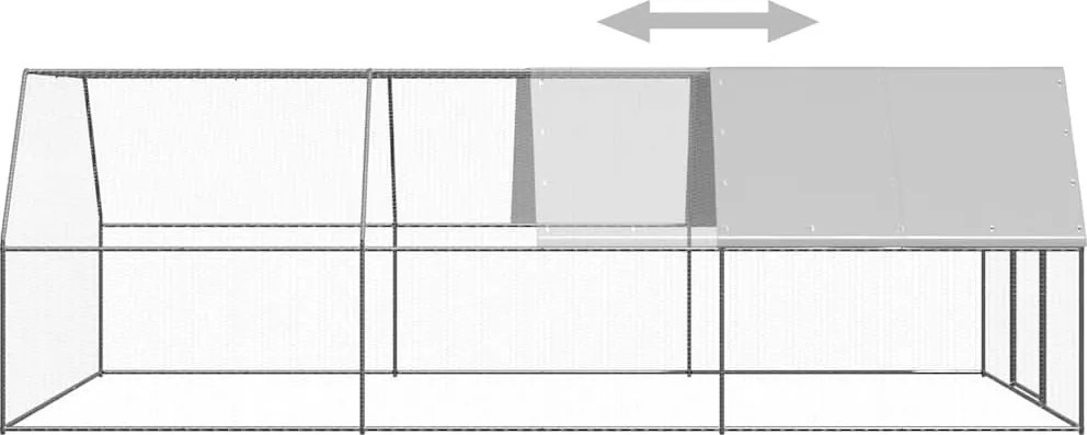 Venkovní klec pro kuřata 3 x 6 x 2 m pozinkovaná ocel 3089325