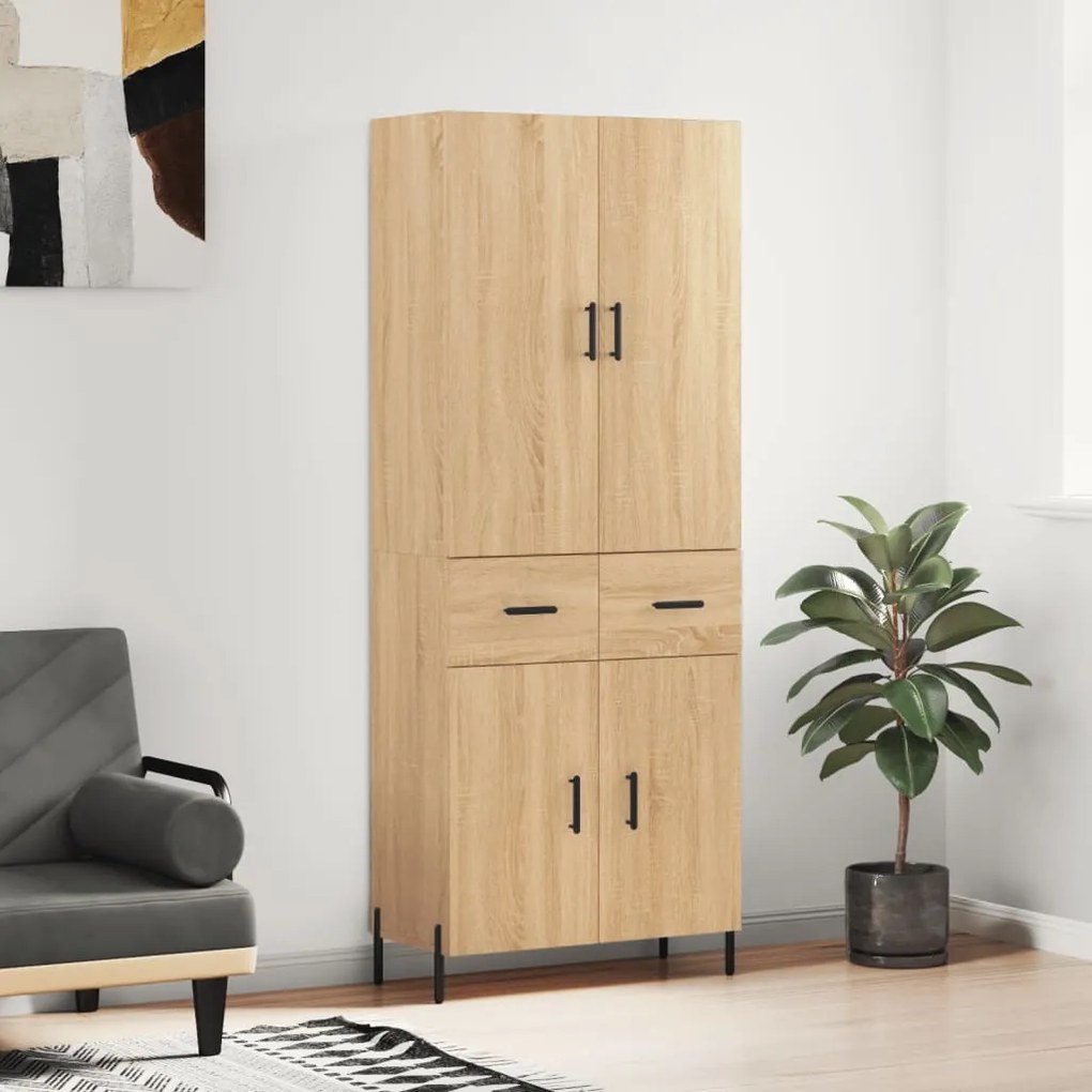 Skříň highboard dub sonoma 69,5 x 34 x 180 cm kompozitní dřevo 3198156