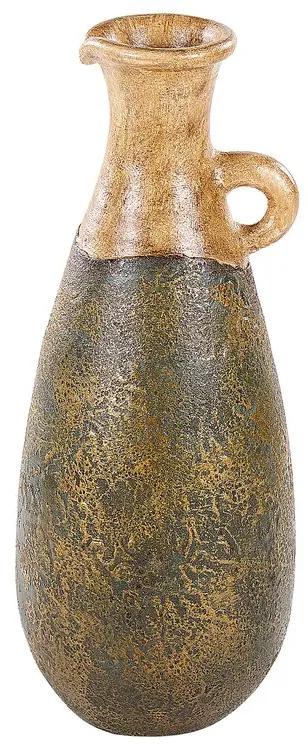 Pálená hlína Dekorativní váza 50 Zelená Zlatá MARONEJA Beliani
