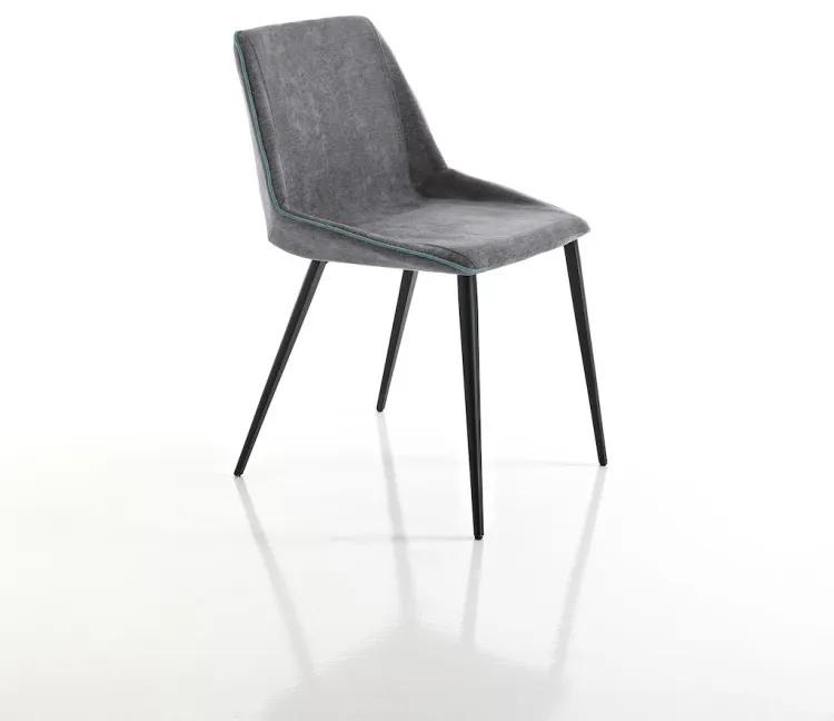 Max Home Jídelní židle Marlena vzorník tkaniny: crystal 01, nohy: kovové trubkovité Pebble Grey RAL 7032