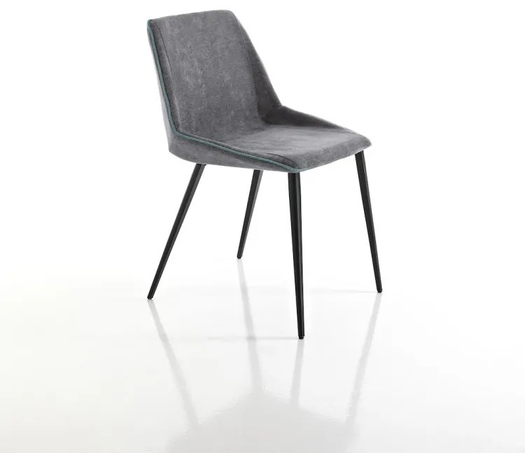 Max Home Jídelní židle Marlena vzorník tkaniny: crystal 03, nohy: kovové trubkovité Pebble Grey RAL 7032