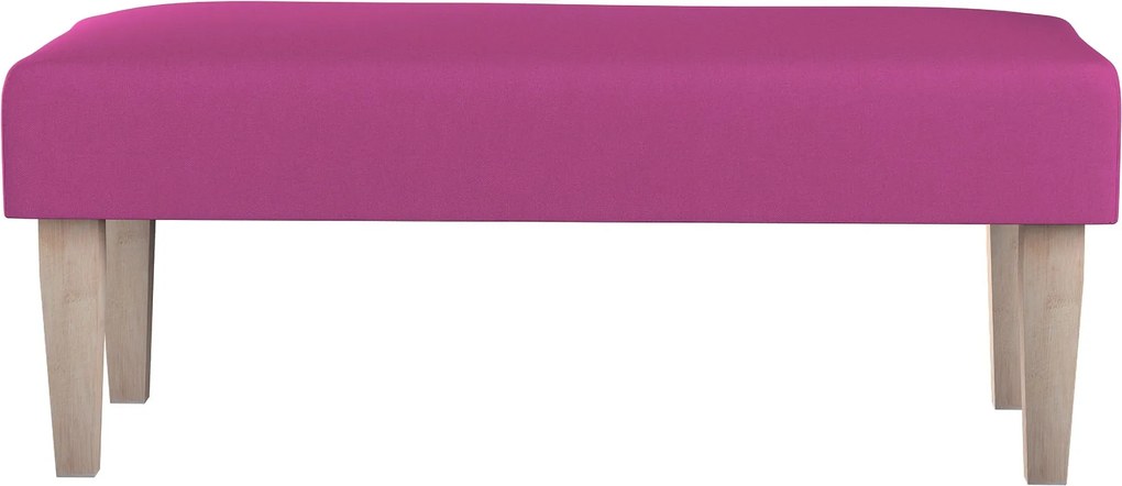 Dlouhá lavička 100x40cm barva růžová látka pletený vzor