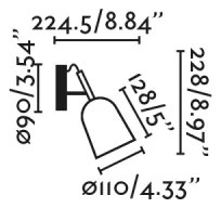 FARO 28274 - Nástěnná lampa STUDIO 1xE14/8W/230V modrá/černá