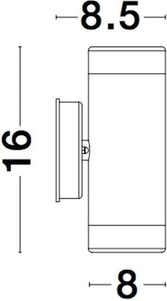 NV 9010622 Venkovní nástěnné svítidlo LIMBIO černý ABS skleněný difuzor GU10 2x7W bez žárovky IP44 světlo nahoru a dolů - NOVA LUCE