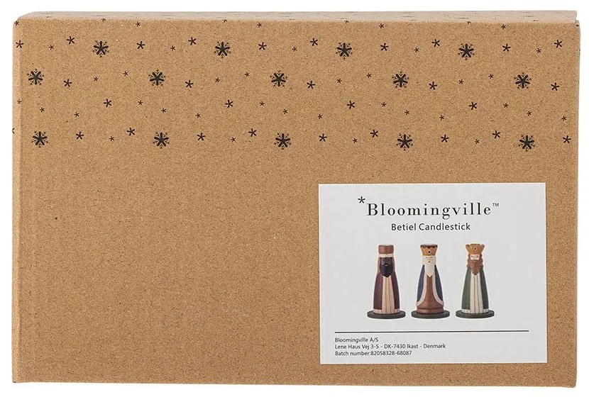 Dřevěné svícny v sadě 3 ks s vánočním motivem Betiel – Bloomingville