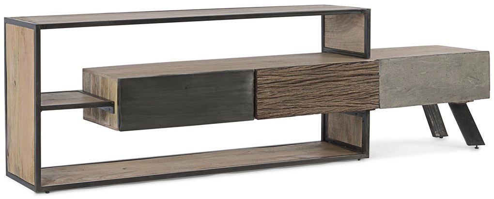 BIZZOTTO Dřevěný TV stolek MANCHESTER tmavý 195 cm 0746641
