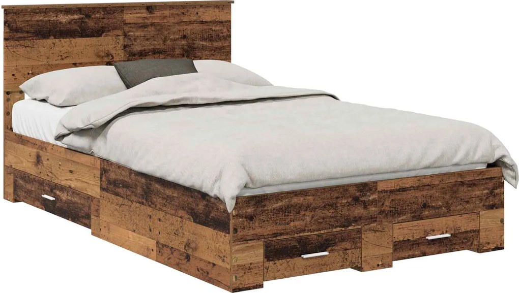 Rám postele s čelo Staré dřevo 120 x 190 cm Kompozitní dřevo 3410929