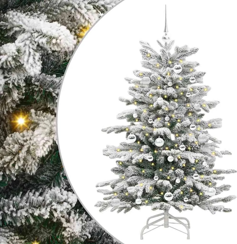 Umělý Skládací Vánoční Strom Bílá 150 cm PE a PVC 3395636