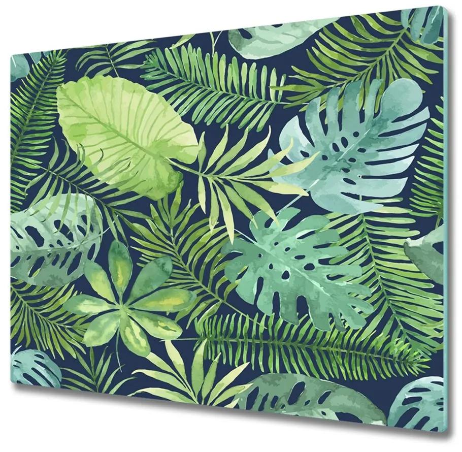 Skleněná krájecí deska Tropické listy 60x52 cm