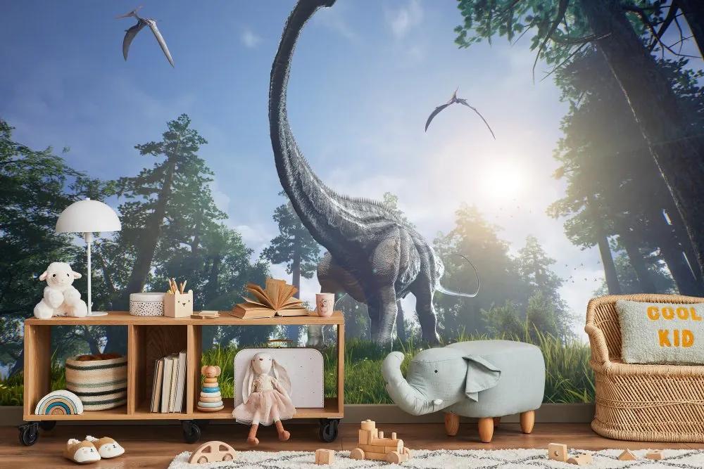 Fototapeta Realistický Dinosaurus Na Slunci. Omyvatelný vlies 152.5x104