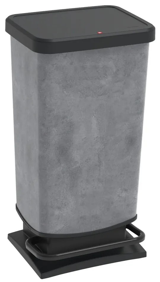 Šedý pedálový odpadkový koš z recyklovaného plastu 40 l Paso - Rotho
