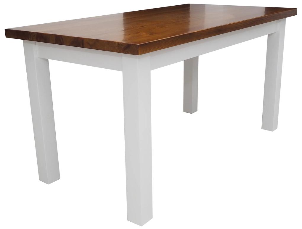 Via-nábytek Jídelní stůl S1 80 x 140 cm Povrchová úprava: Bílá/hnědá
