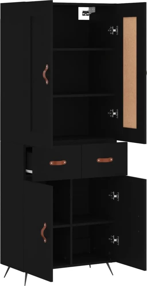 vidaXL Skříň highboard 69,5 x 34 x 180 cm kompozitní dřevo [3199850] Barva: bílá s vysokým leskem