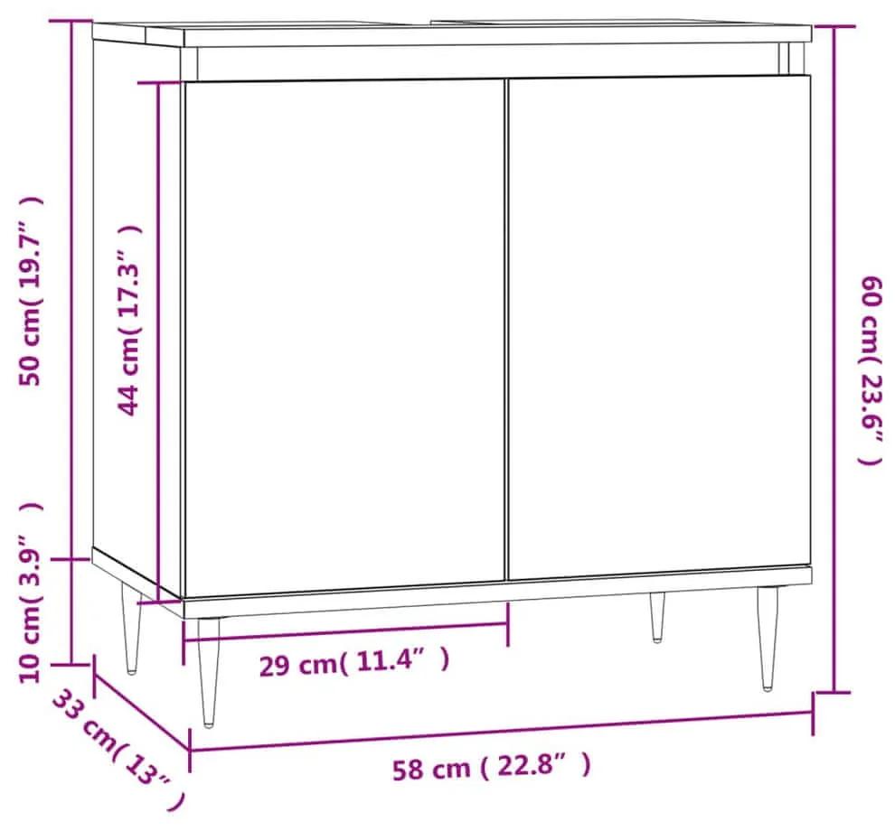 Petromila Koupelnová skříňka šedá sonoma 58x33x60 cm kompozitní dřevo