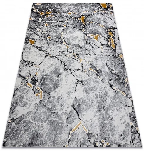Dywany Łuszczów, Kusový koberec Gloss 528A 58 3D mramor ivory/black, 80x150, šedá, kancelář