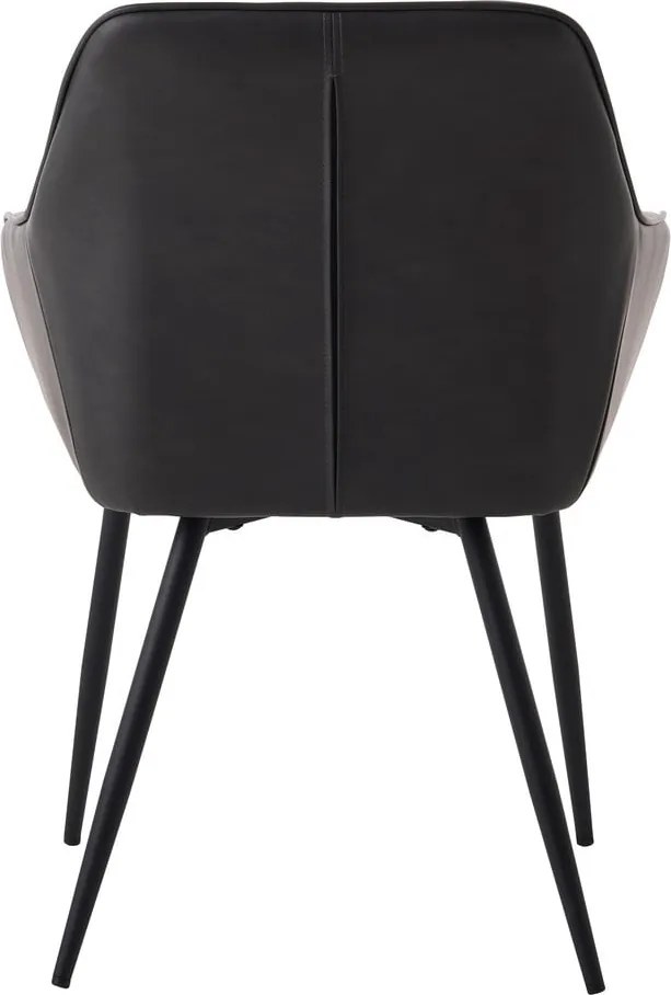 Tmavě šedá čalouněná jídelní křesla v sadě 2 ks s područkami Nolan Square – Unique Furniture