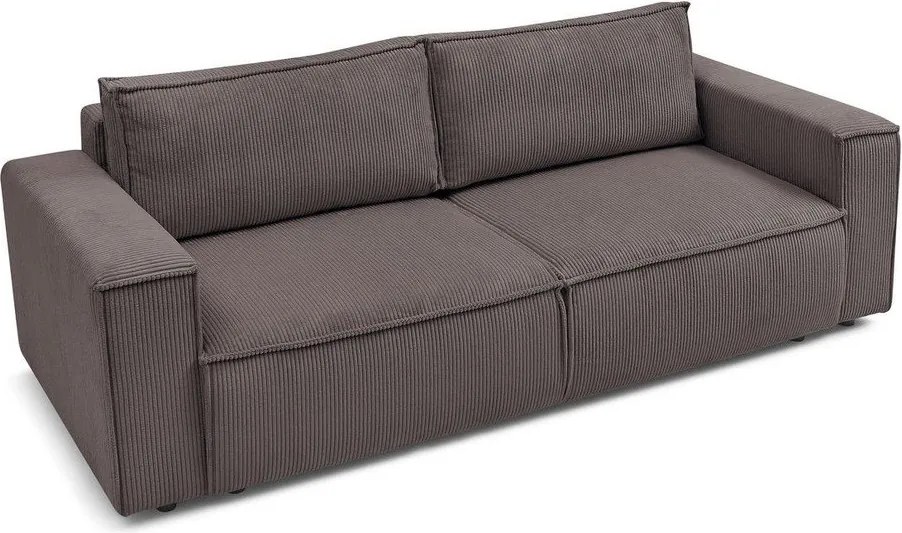 Taupe manšestrová rozkládací pohovka 245 cm Nihad – Bobochic Paris
