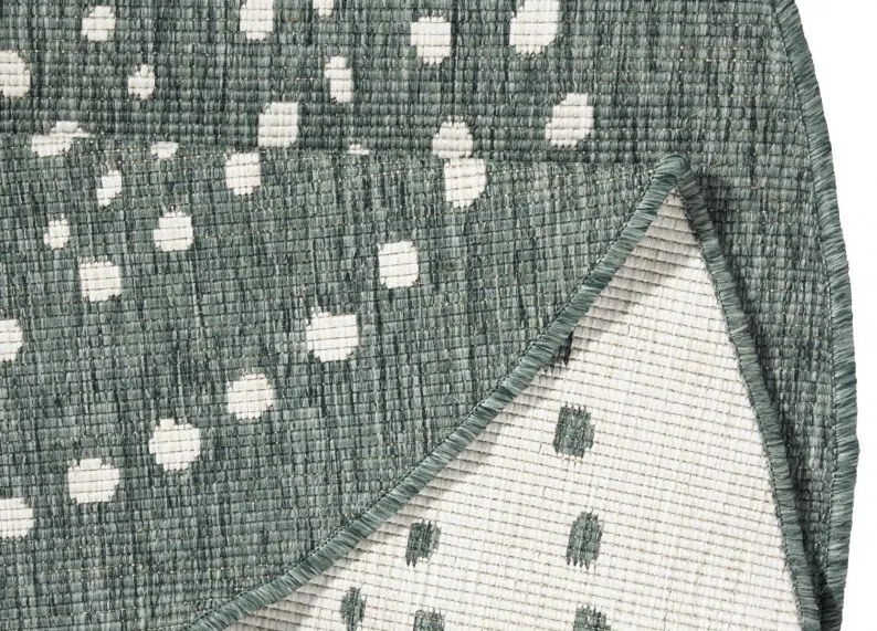 Hanse Home, Kusový koberec Twin-Wendeteppiche 103111 grün creme kruh – na ven i na doma, 200x200 (průměr) kruh, zelená, chodba / předsíň